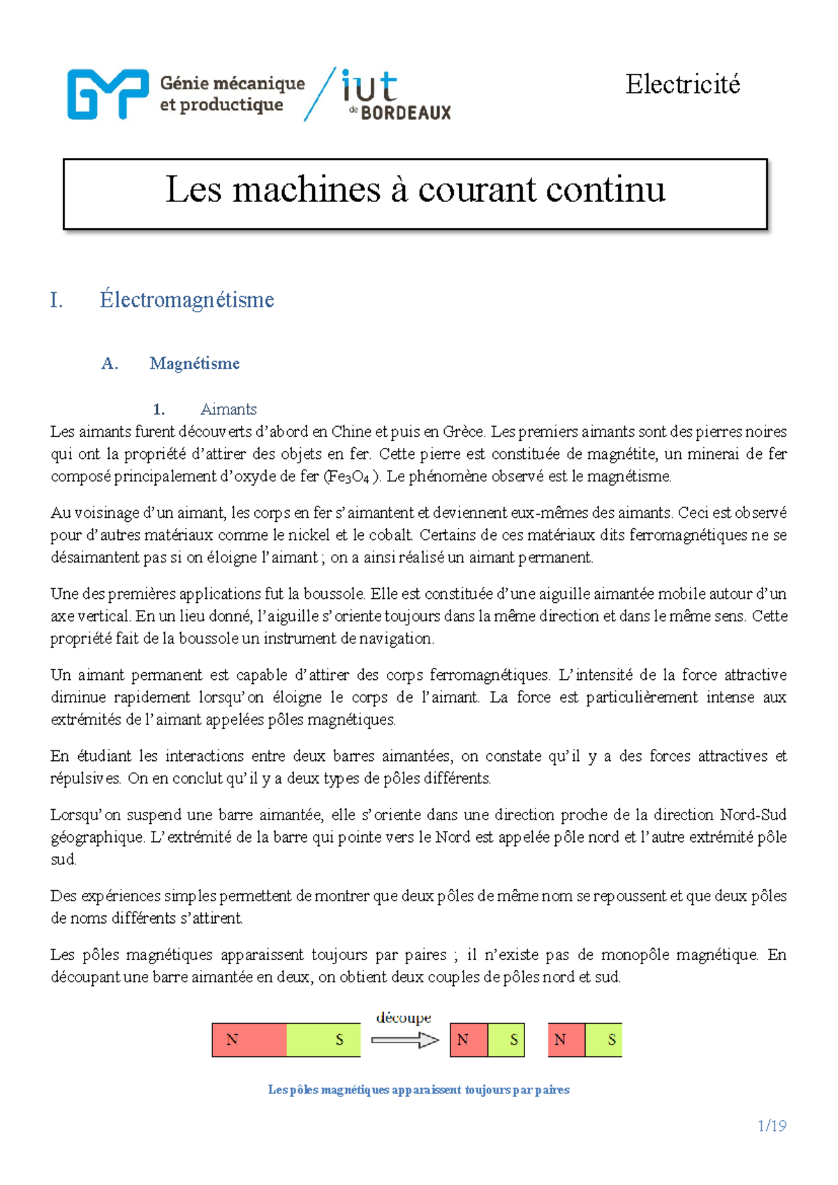 Cours MCC - Machines à Courant Continu et Électromagnétisme - Studocu