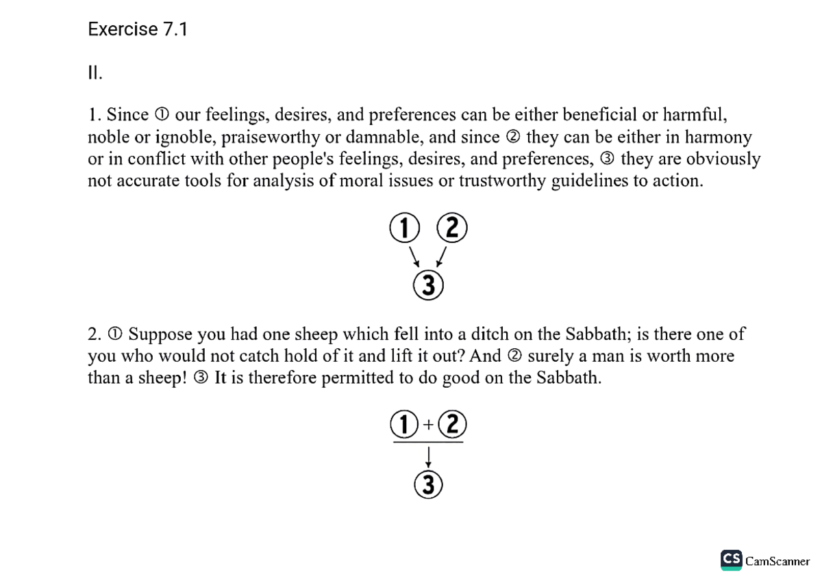 Exercise 7 Critical Thinking - Exercise 7 II. 1. Since 1 our feelings ...