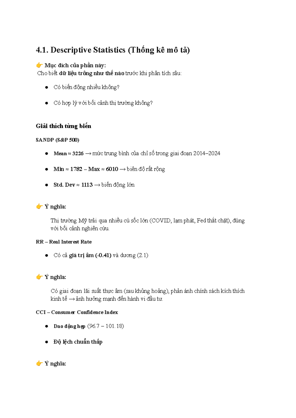 Descriptive Statistics and Correlation Analysis in Econometrics (ECON ...