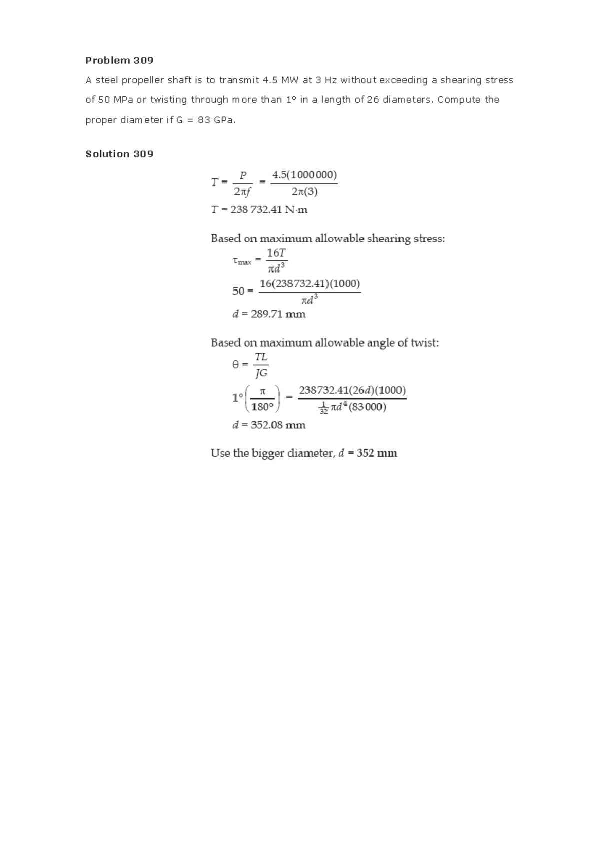 Torsion Problems and Solutions (1.2) - Pytel - Studocu