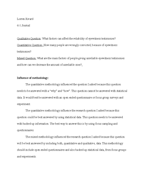 7-3 Module Seven Quiz - 7 - 3 Module Seven Quiz Why are research ...