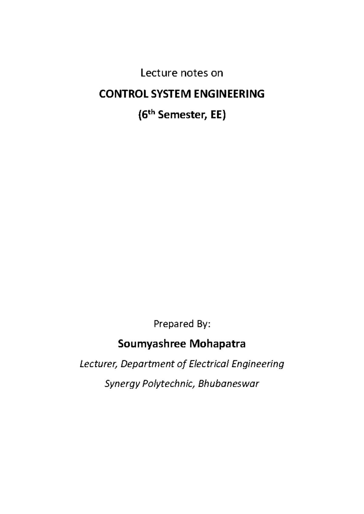 Control- System- Engineering - Lecture notes on CONTROL SYSTEM ...