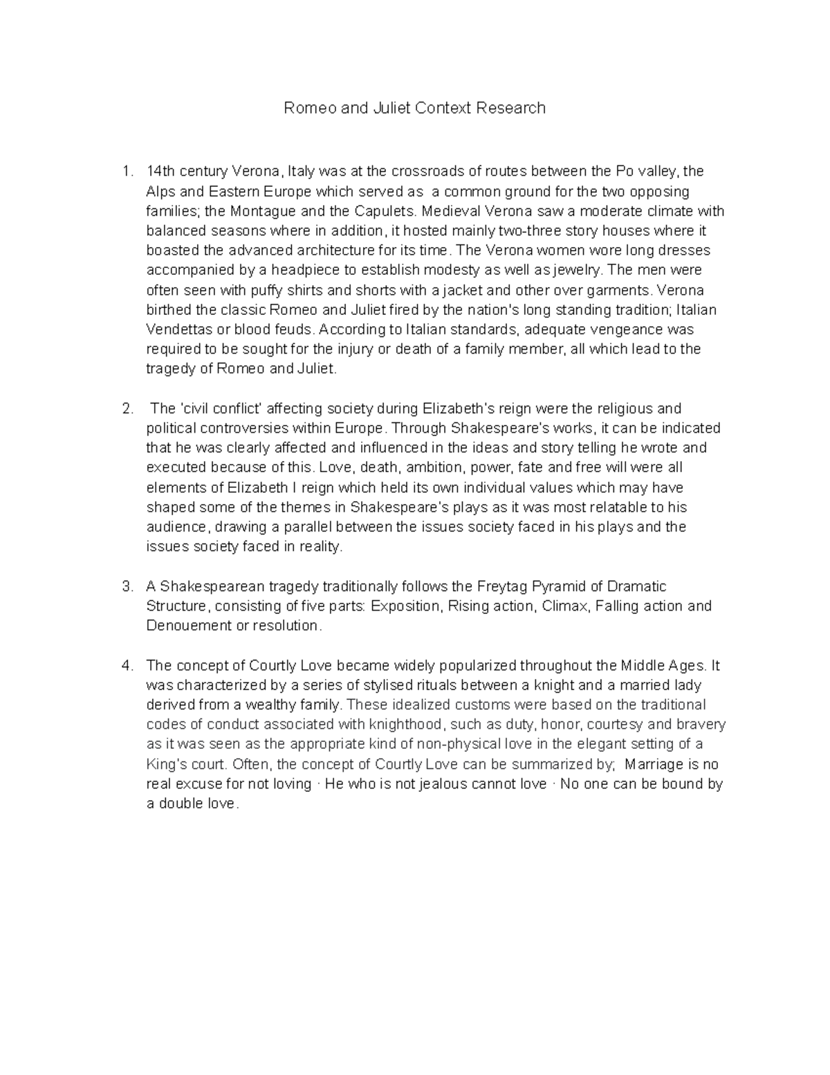 Romeo and Juliet Context Research: Historical and Social Influences ...