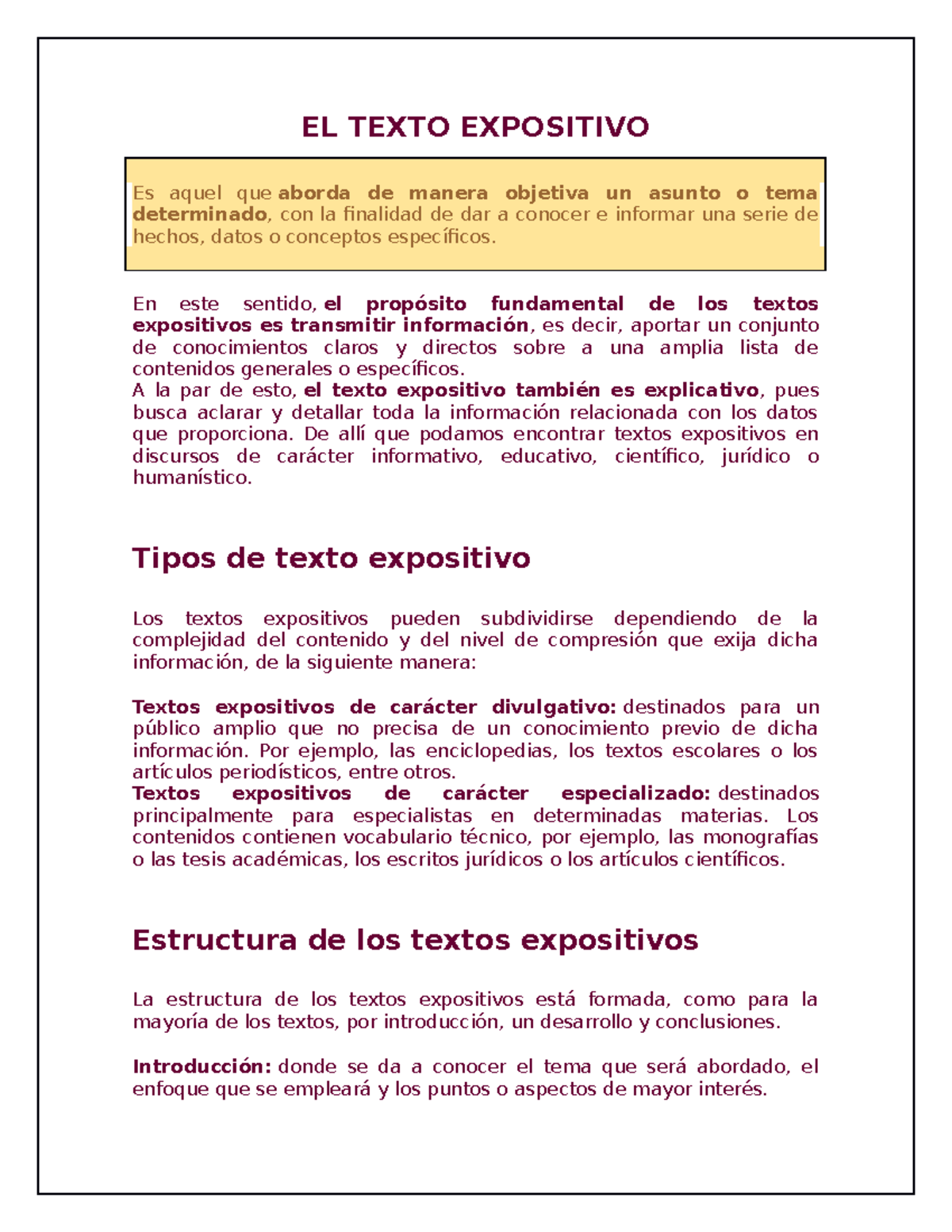 Estructura De Un Texto Expositivo Ejemplo - Infoupdate.org