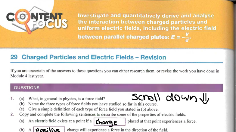 Charged Particles and Electric Fields - WS Study Guide - Studocu