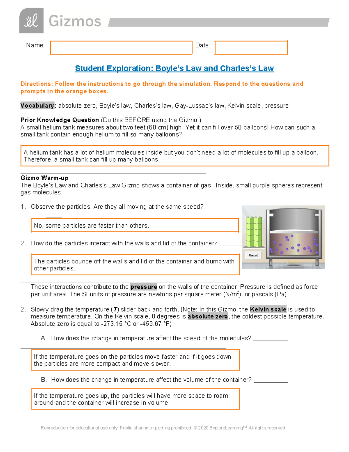 Gas Laws SE: Exploring Boyle's and Charles's Laws in Depth - Studocu