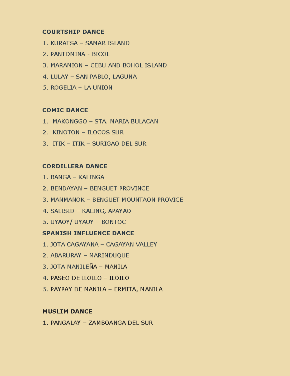Philippine Folk Dance Classifications and Examples (PE 101) - Studocu