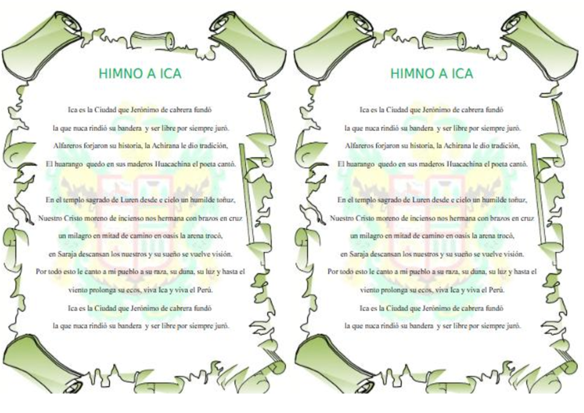 Himno a Ica - JUY: Celebrando la Libertad y Tradición de Ica - Studocu
