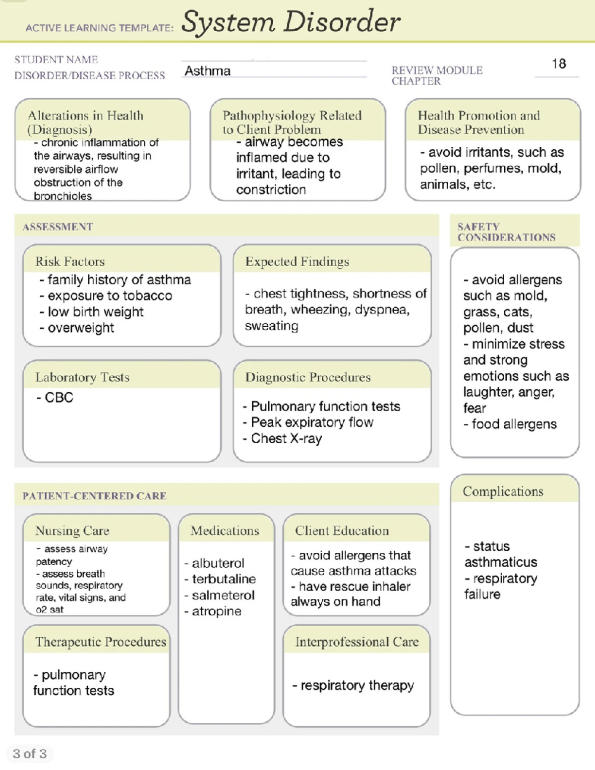 ATI system disorder - failure to thrive - ACTIVE LEARNING TEMPLATE: Sys ...
