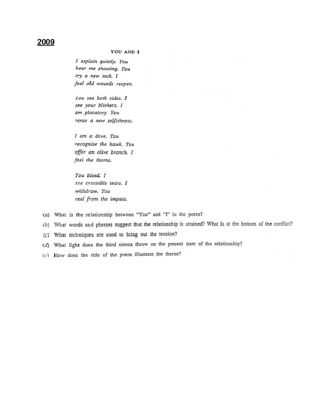 Lit - Unseen Poems Analysis and Discussion - Studocu