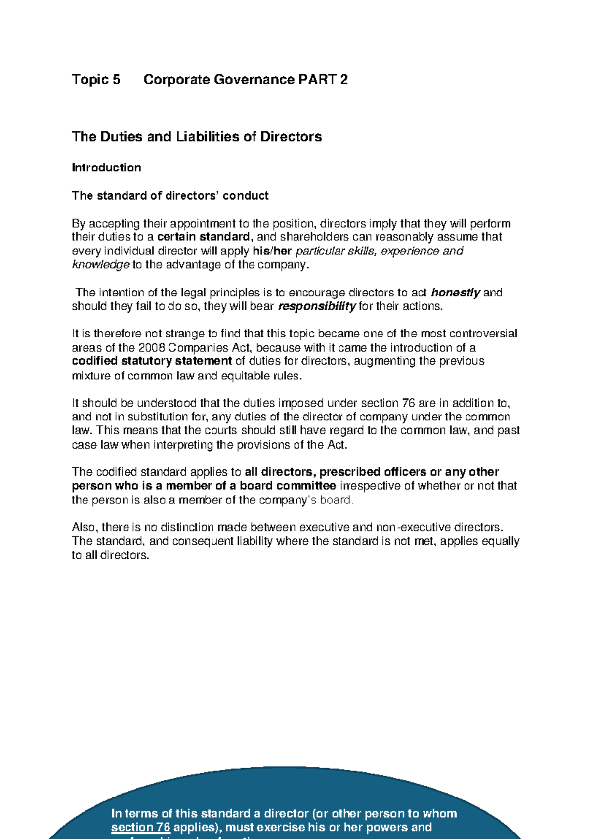 COR GOV- PART 2: Duties and Liabilities of Directors Explained - Studocu