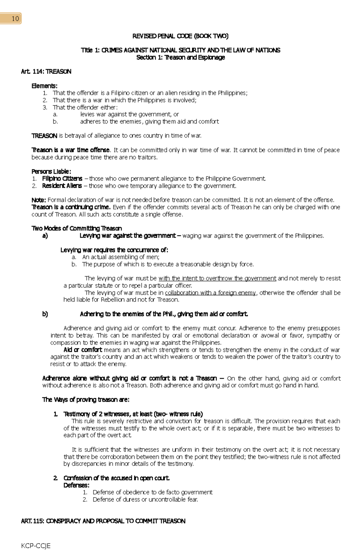 RPC Book 2 - Criminal Law - REVISED PENAL CODE (BOOK TWO) Title 1 ...