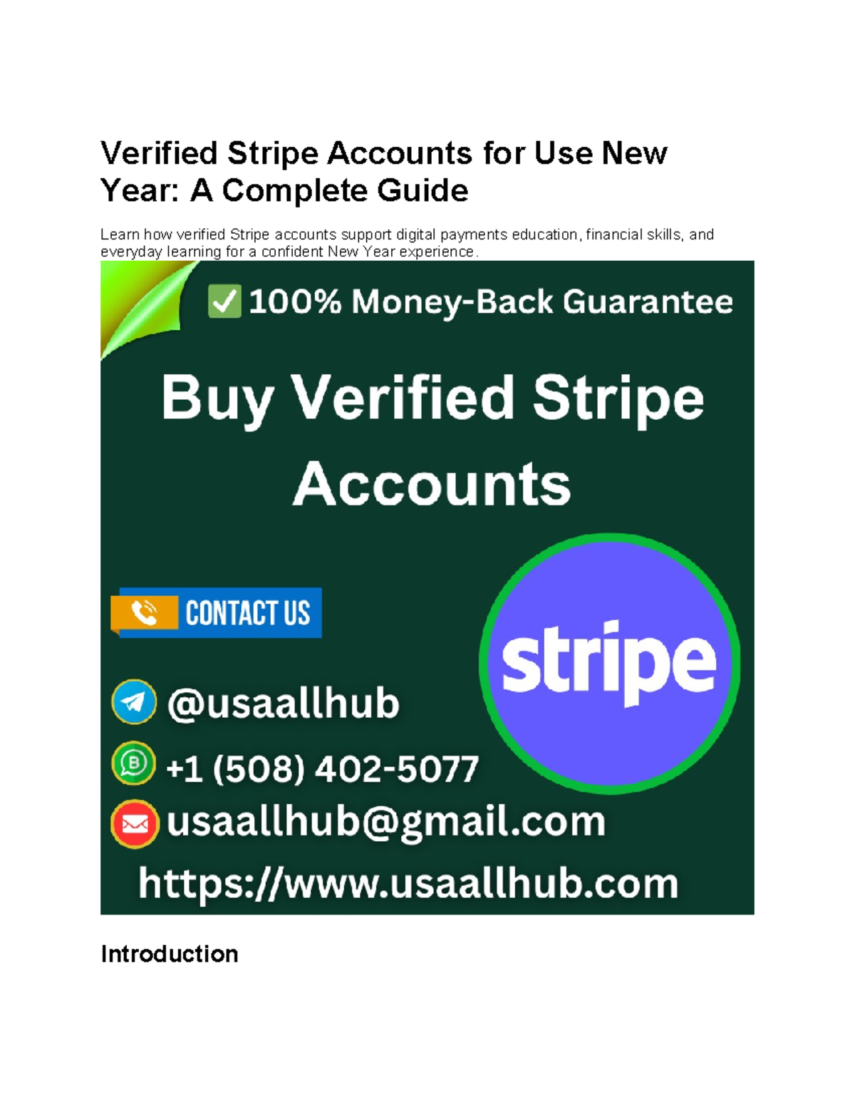 How to Buy Verified Stripe Accounts for New Year Use: A Complete Guide ...
