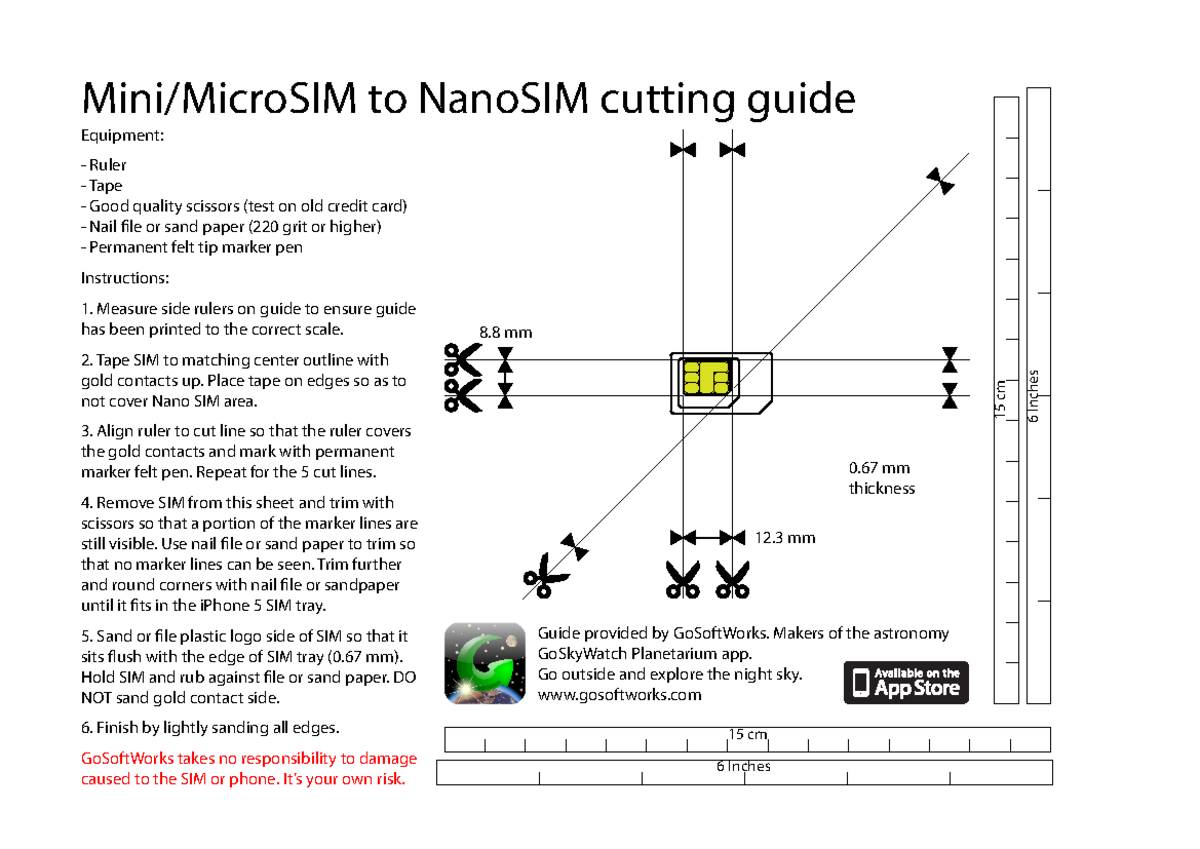 Mini/Micro SIM to Nano SIM Cutting Guide by GoSoftWorks - Studocu