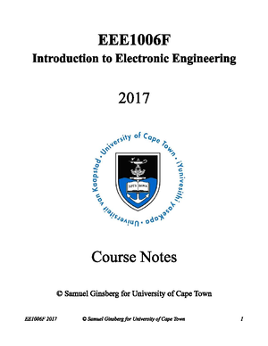EEE1006F 2023 Tutorial 4: NTC Thermistors & RC Circuit Design - Studocu