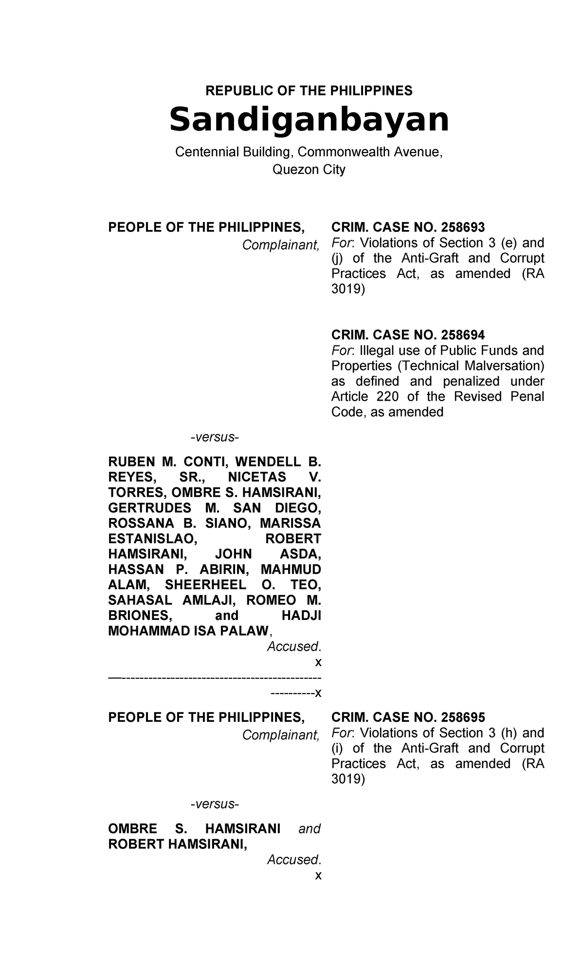 PRE- Trial Brief - REPUBLIC OF THE PHILIPPINES Sandiganbayan Centennial ...