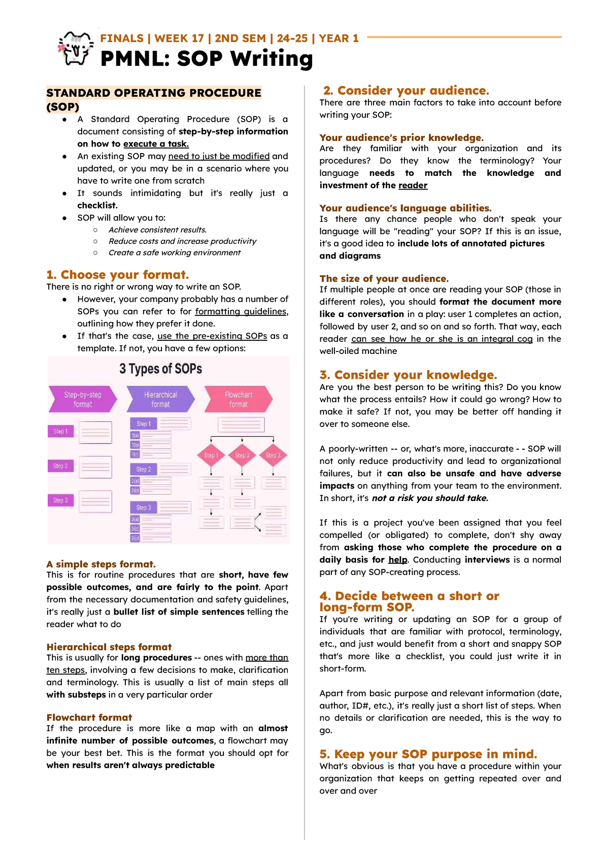 PMNL: Final Exam SOP Writing Guidelines and Best Practices - Studocu
