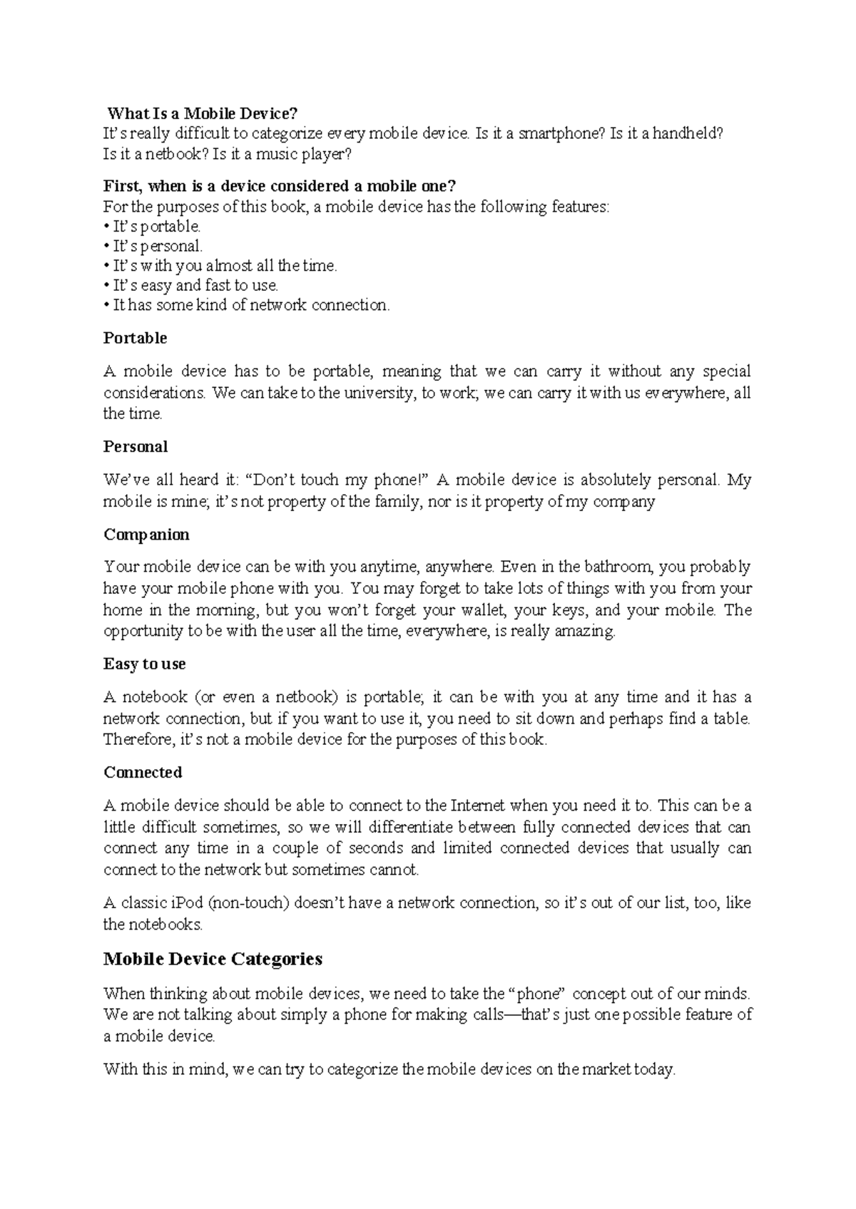 Unit-1 - Understanding Mobile Devices and Their Features - Studocu