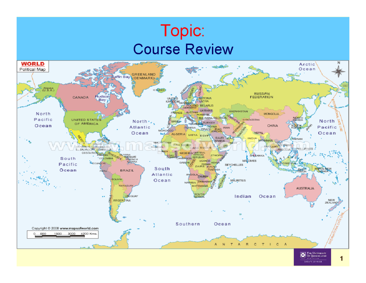 Lecture summaries - Topic: Course Review PLAN Course overview Project ...