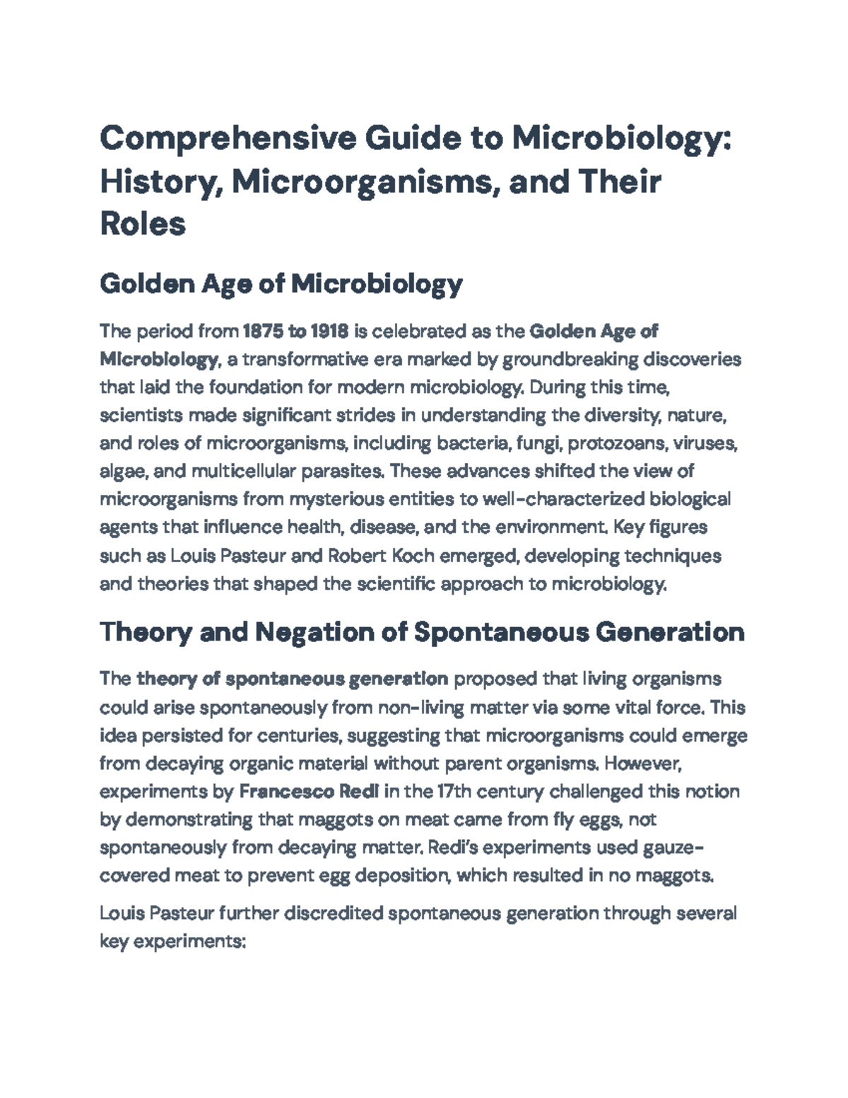 Comprehensive Overview of Microbiology: History, Roles, and Impact ...