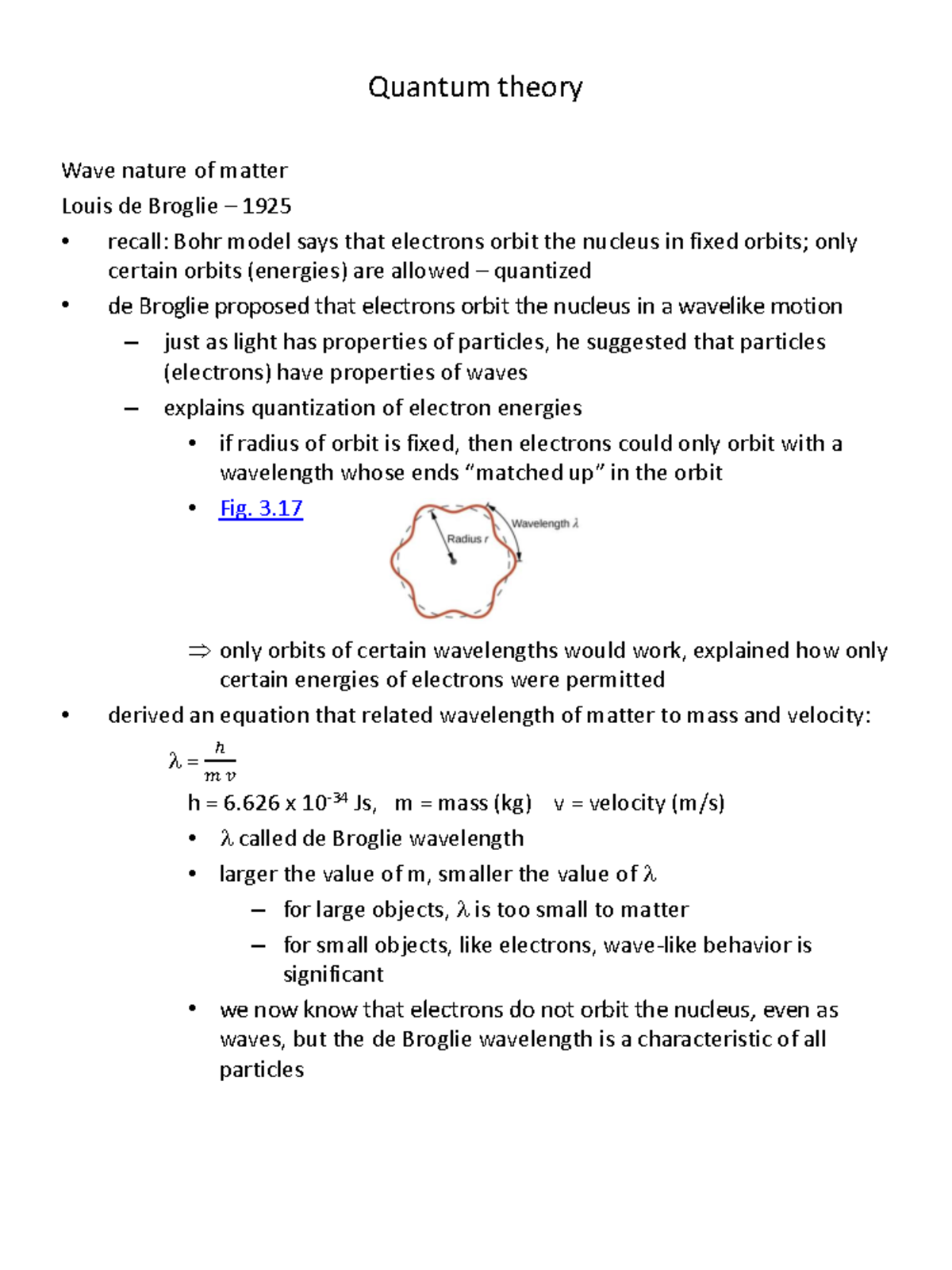 Quantum Theory and the Behavior of Electrons in Atoms (Chemistry 101 ...