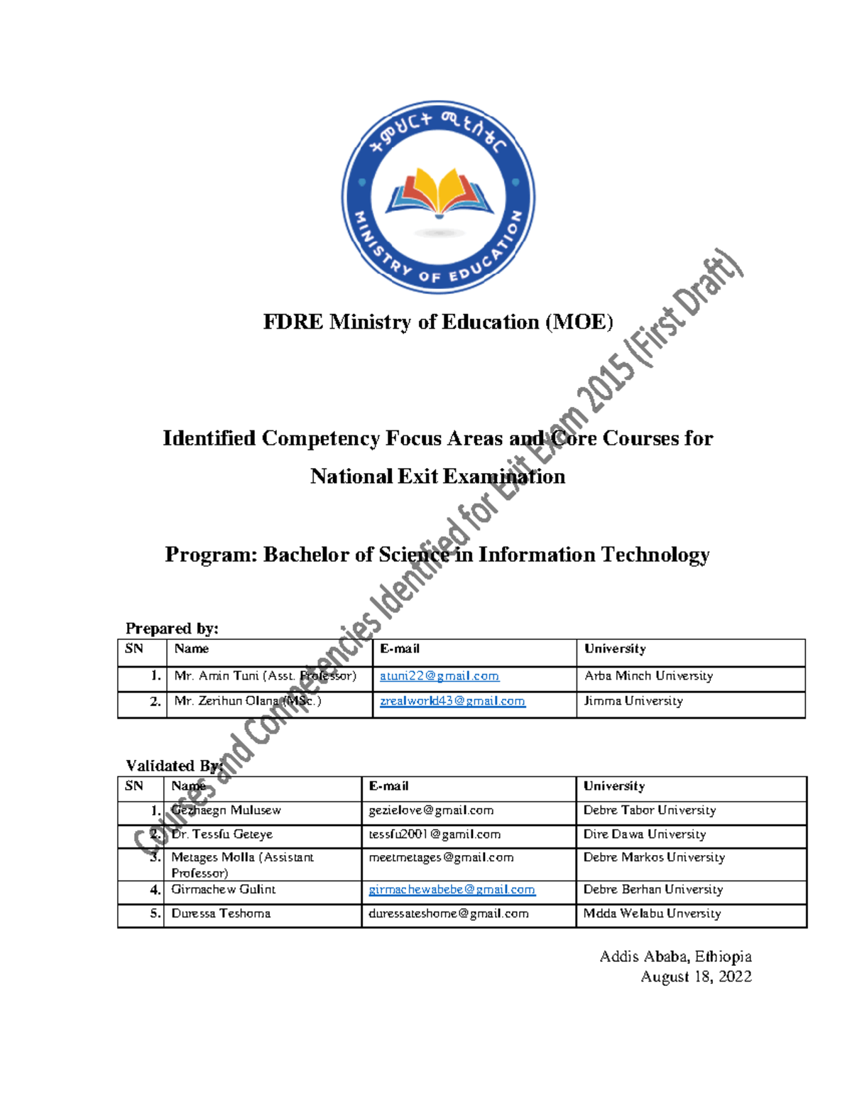 National Exit Exam Guidelines for BSc in Information Technology - Studocu