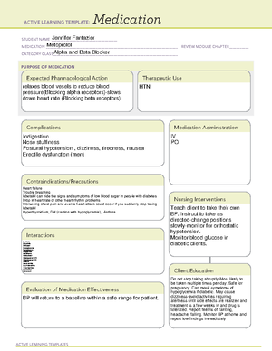 ATI Medication Template: Albuterol (inhaler) - ACTIVE LEARNING ...