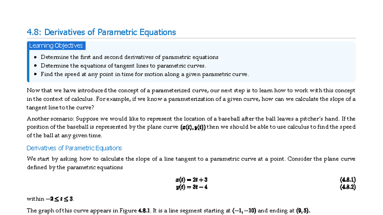 4.8: Derivatives of Parametric Equations - Key Concepts & Examples - Studocu