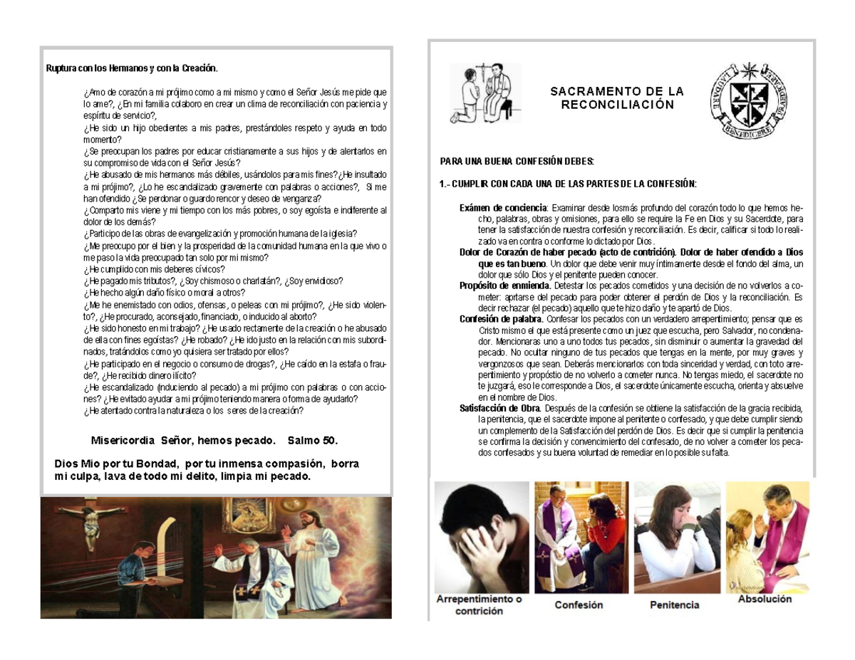 Guía de Confesión: Examen de Conciencia y Reconciliación (009042670) - Studocu