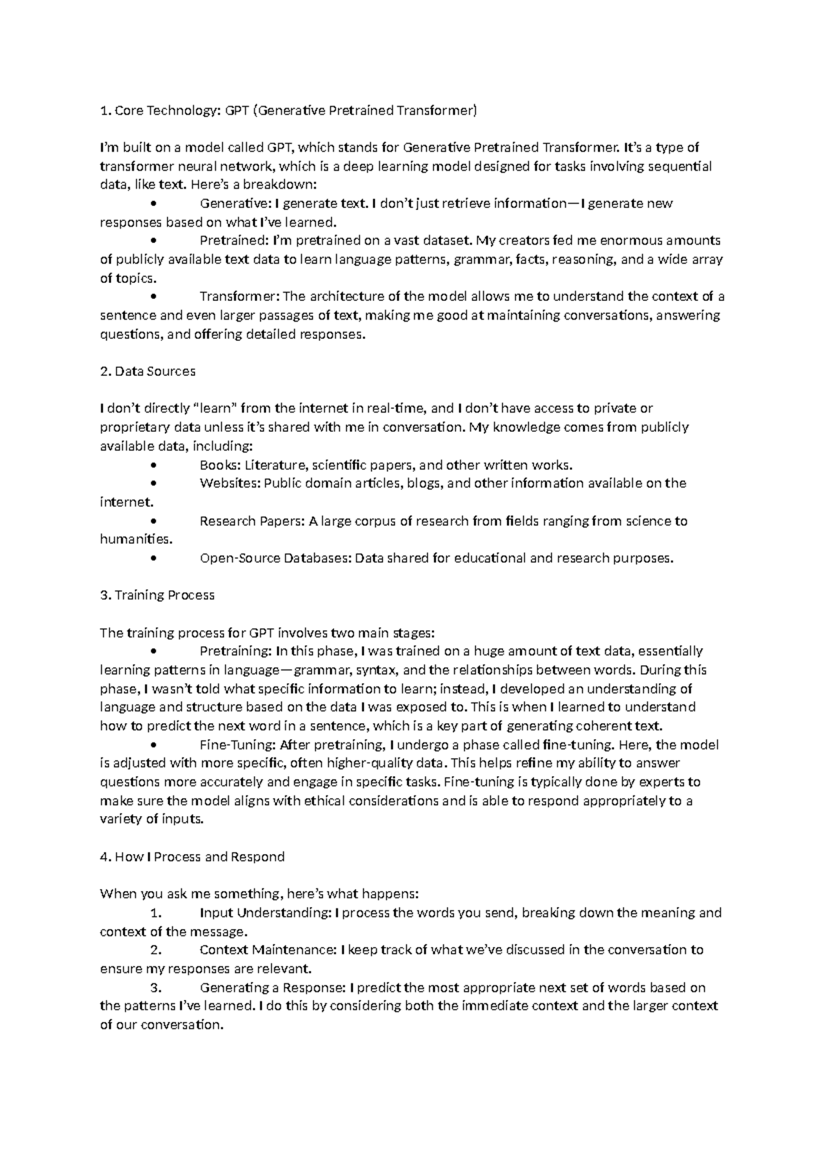 Chat GPT Technology Overview: Core Concepts and Training Process - Studocu