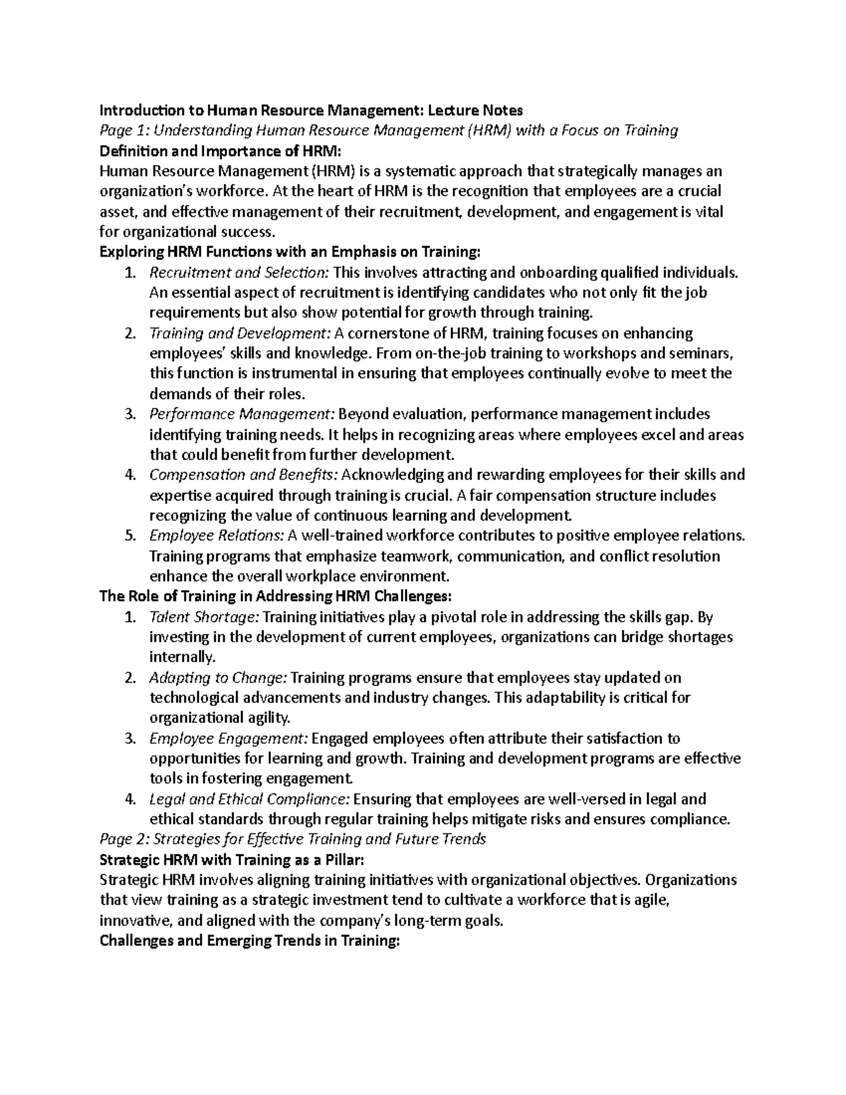 2Introduction to Human Resource Management - At the heart of HRM is the ...