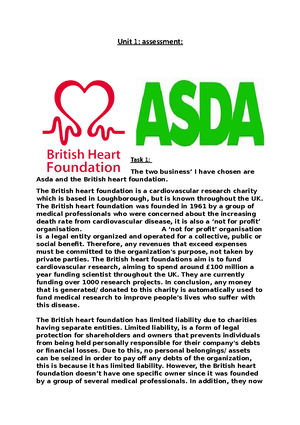 Assignment 1 U8 *D - Unit 8 Assignment 1 BTEC Level 3 Business Unit 8 ...