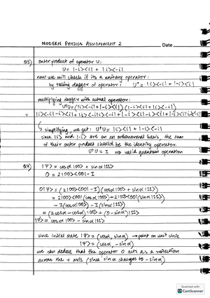 Mod assignment 4: Analysis of wave functions and quantum mechanics - Studocu