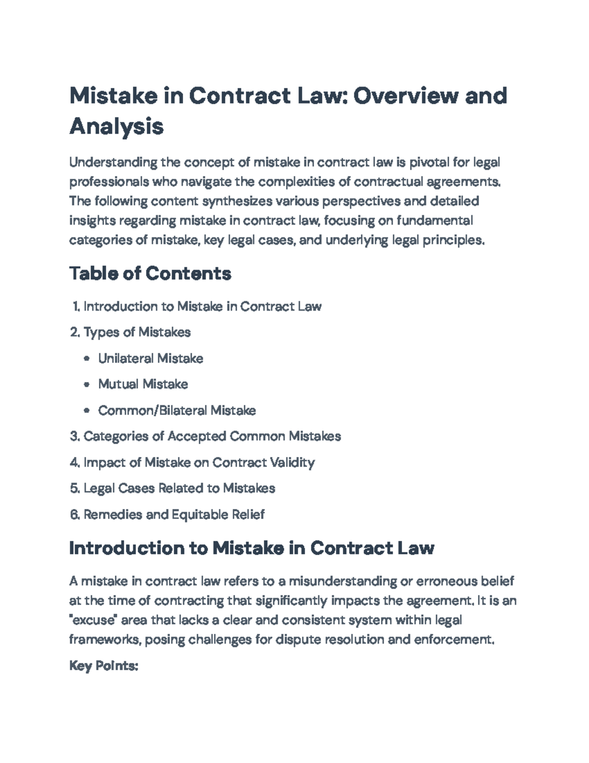 Mistakes in Contract Law: Types, Cases, and Legal Implications ...