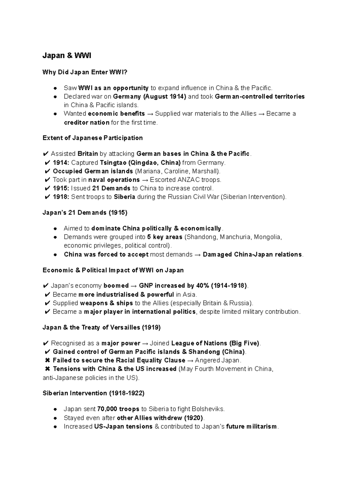 Japan WWI: Analyzing Its Entry and Impact on China and the Pacific ...