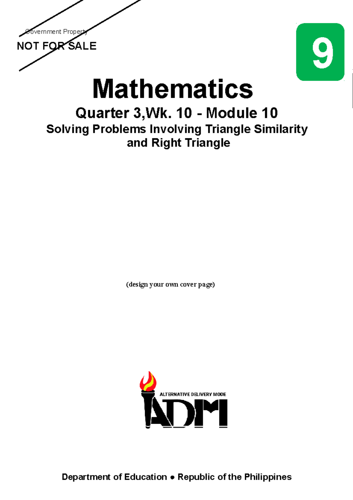 Math9 Q3 Week10 Solving Problems Involving Triangle Similarity version 2 - NOT Mathematics ...