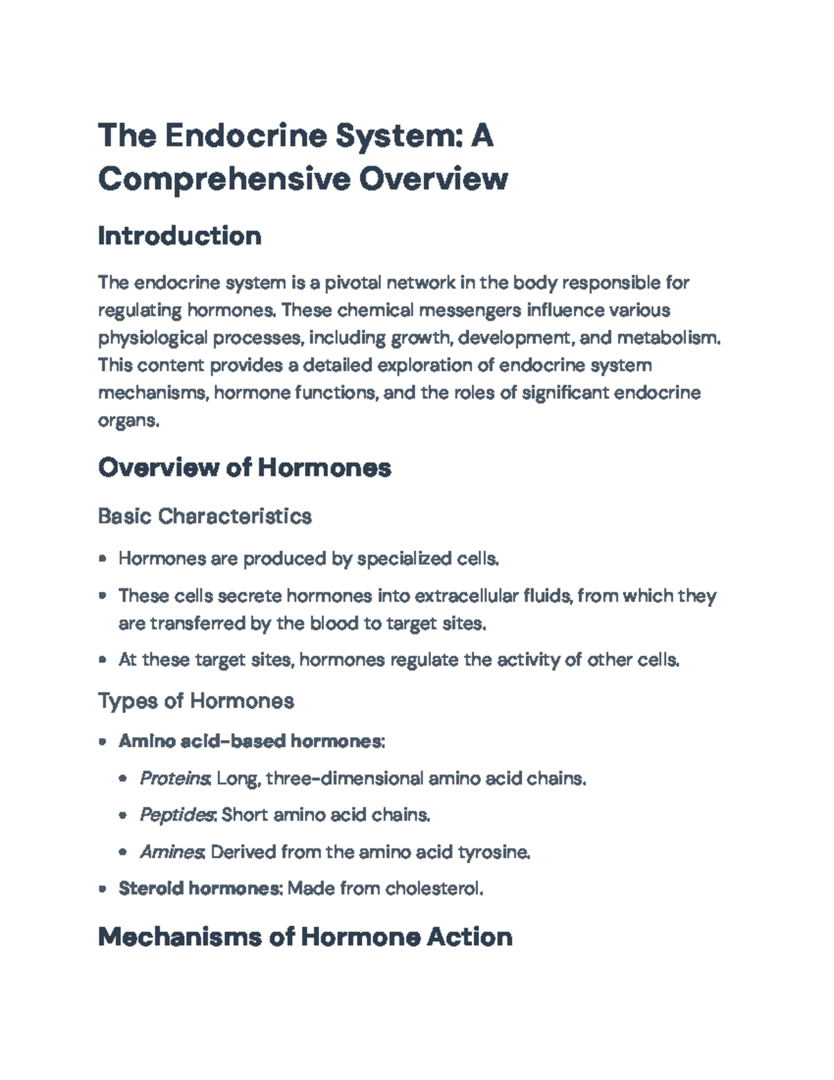 The Endocrine System: Mechanisms, Functions, and Major Organs Overview ...