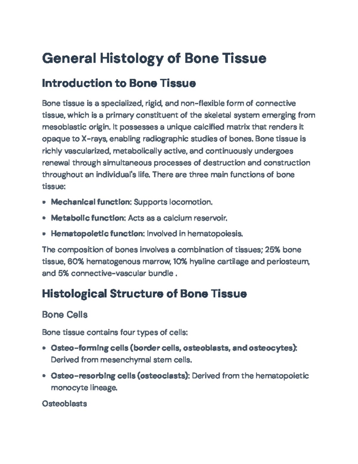 General Histology of Bone Tissue: Structure, Function, and Types - General Histology of Bone ...