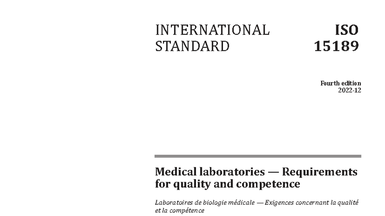 ISO 15189:2022 - Medical Laboratories Quality & Competence Standards ...