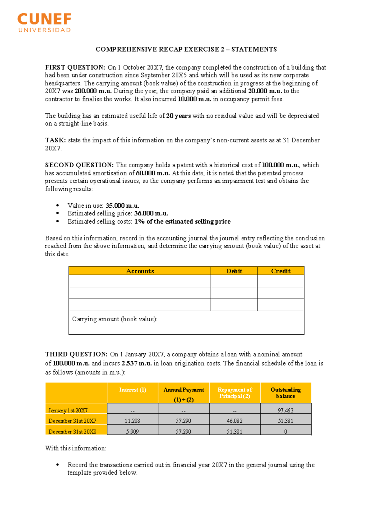 Recap Exam 2: Financial Statements Analysis and Journal Entries - Studocu