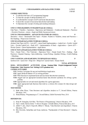 CS3591 - Computer Networks Course Syllabus and Objectives - Studocu