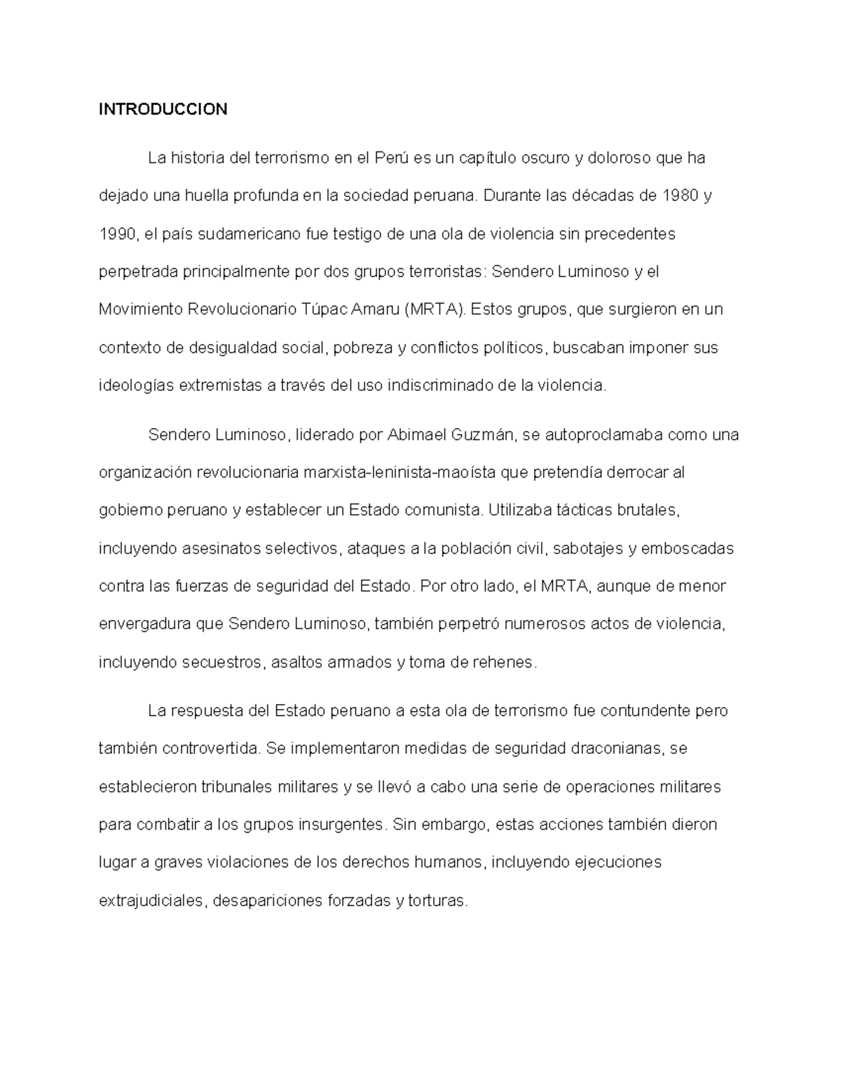 Defensa del Terrorismo en Perú: Historia de Sendero Luminoso y MRTA ...