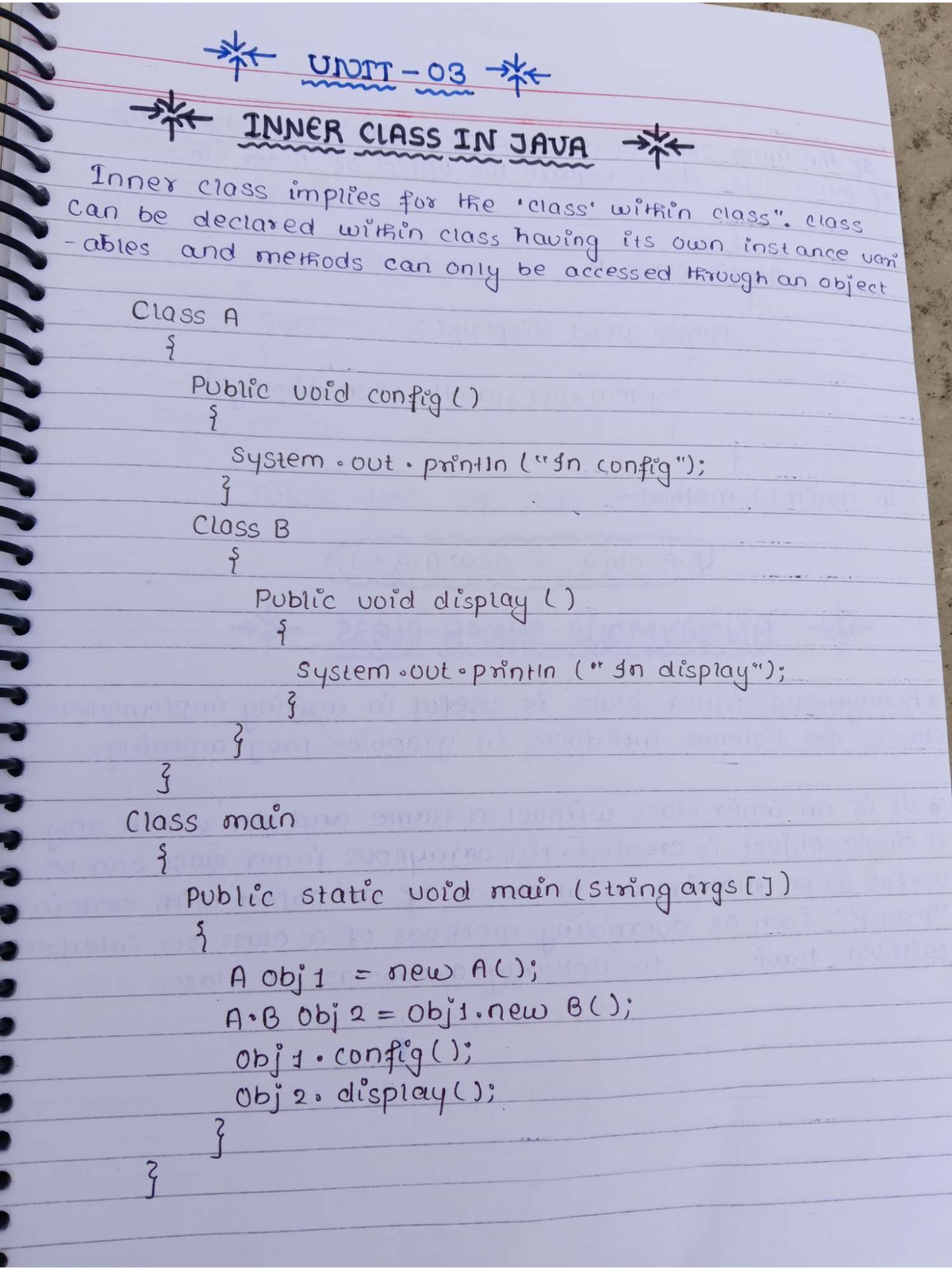 U3 - Inner Classes and Interfaces in Java: Concepts and Examples - Studocu