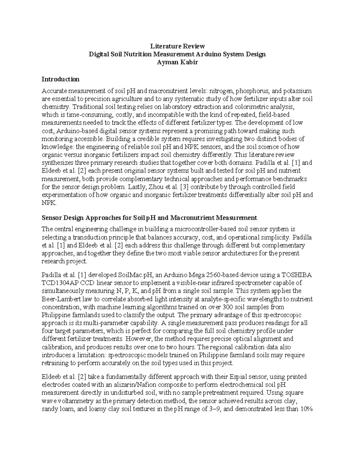 Literature Review on Digital Soil Nutrition Measurement (ENGR 101 ...