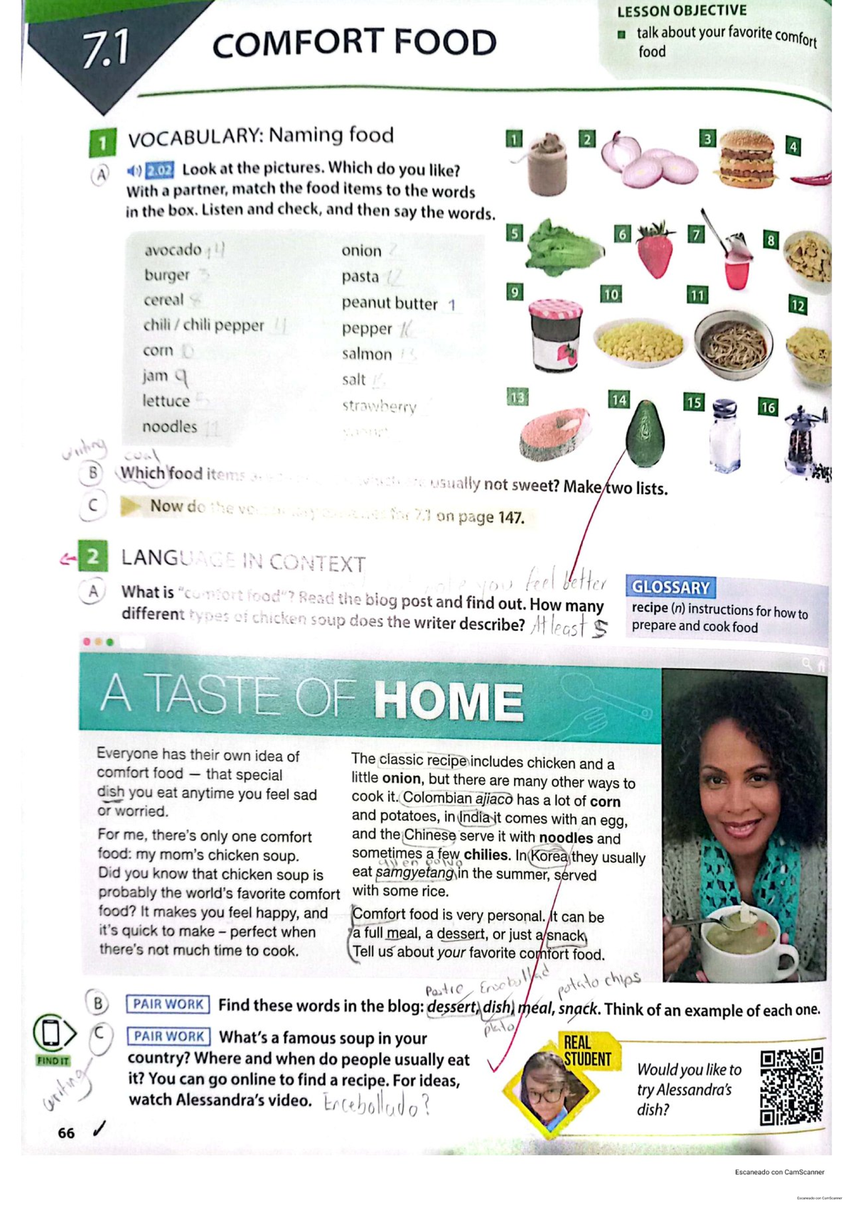 UNIT 7 LESSON ON COMFORT FOOD: Discovering Favorites and Recipes - Studocu