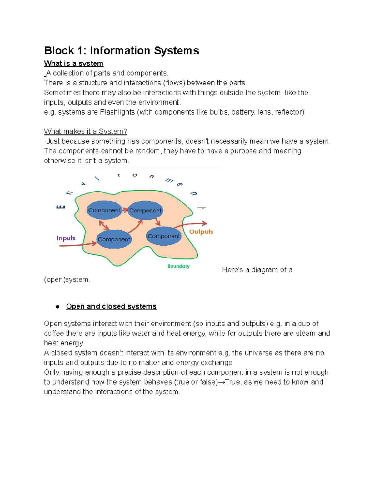 Block 1: Information Systems - Detailed Notes on System Interactions ...