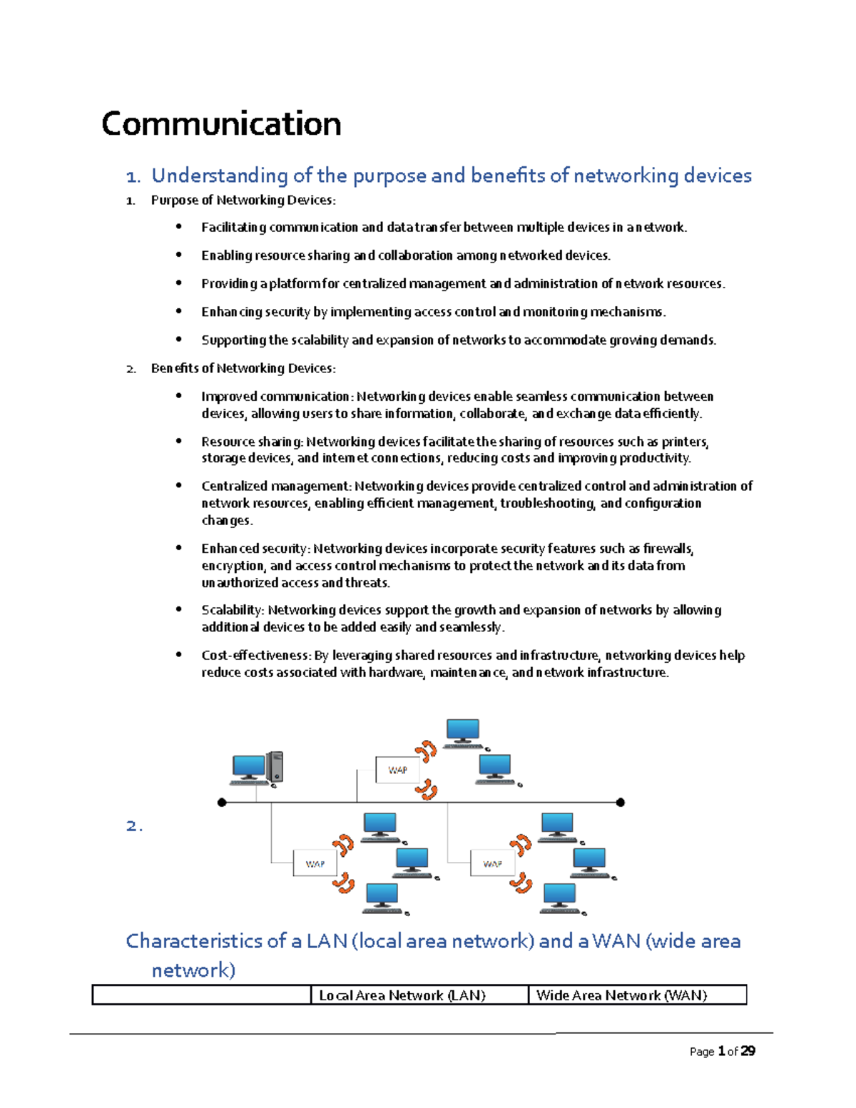 Communication Concepts in Networking: LAN, WAN, and Topologies - Studocu