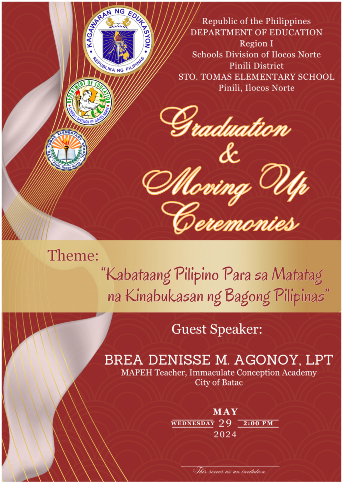 Graduation-Program-2024 - DEPARTMENT OF EDUCATION SCHOOLS DIVISION OF ...
