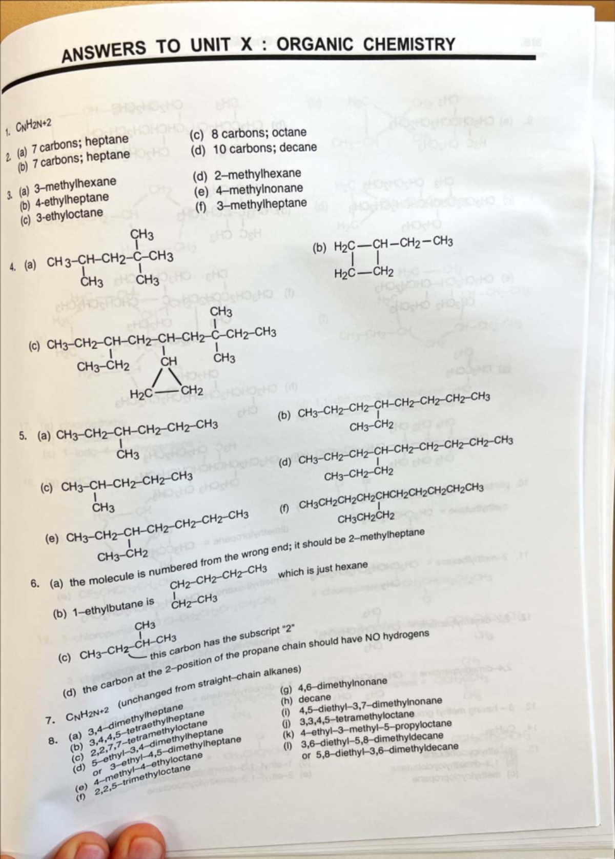 Unit X: Organic Chemistry Answers - Hebden 11 - Studocu