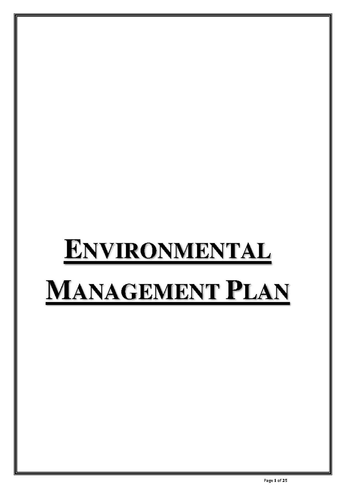 Environmental Management Plan (EMP) for Construction Projects - Studocu